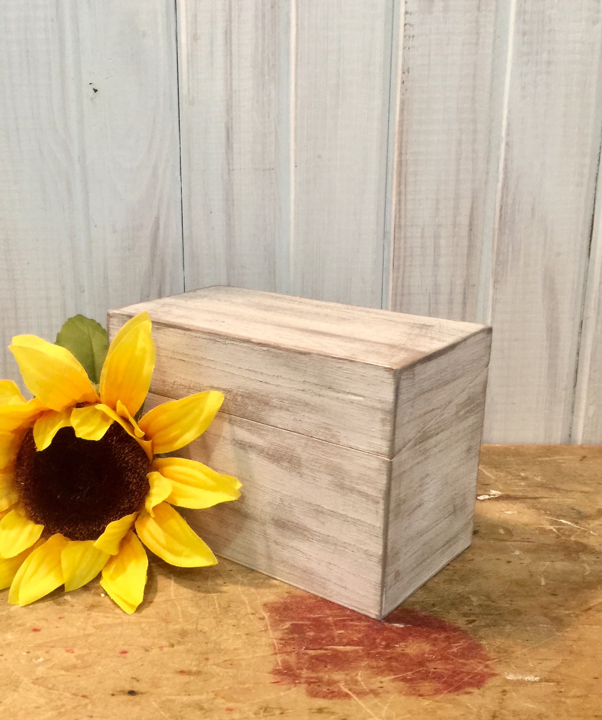 Recipe Box in Soft White Card File Box Pick your color | Etsy