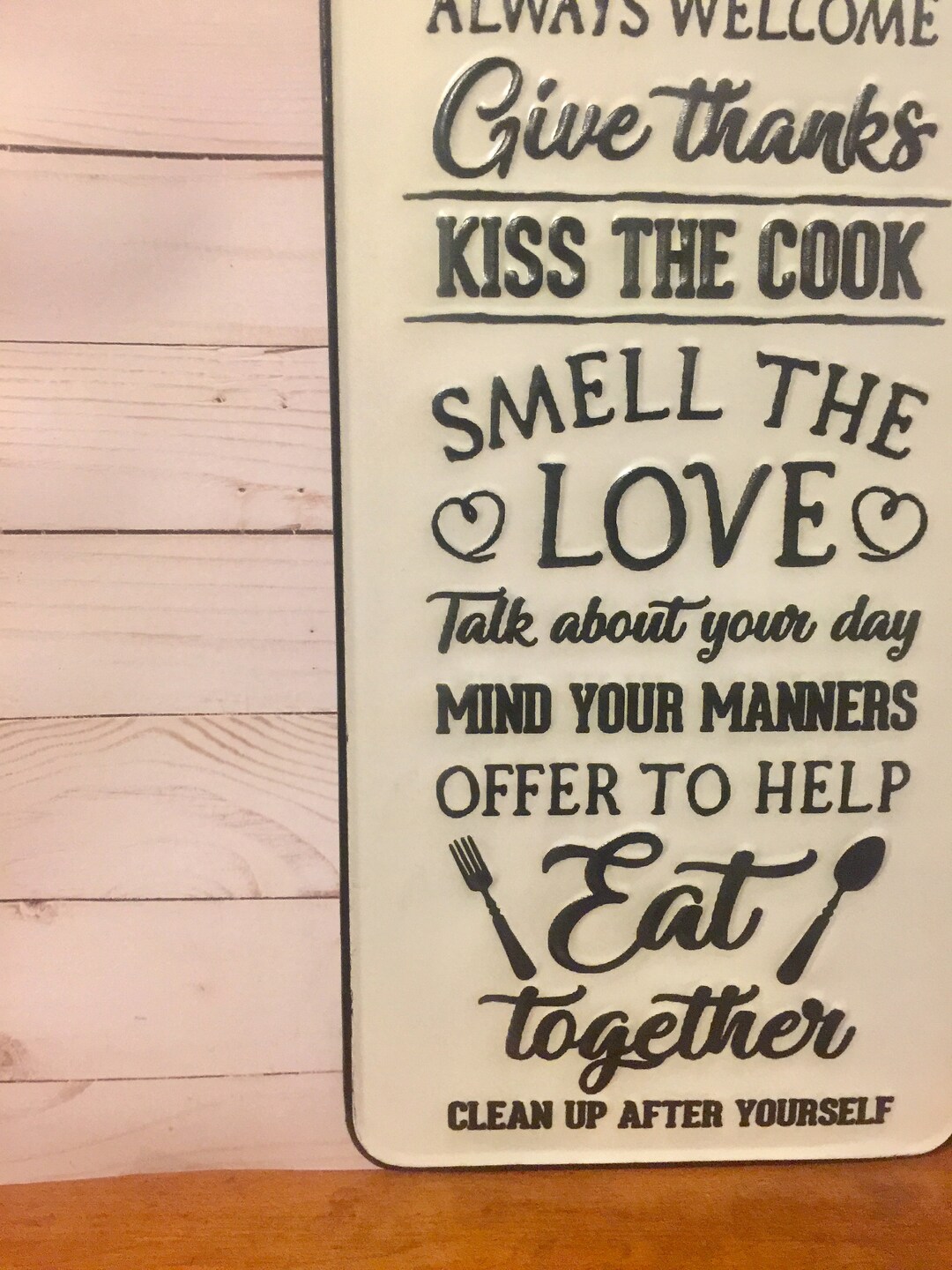 Vintage Inspired Kitchen Sign ~ Kitchen Rules ~ Black and White Metal ...