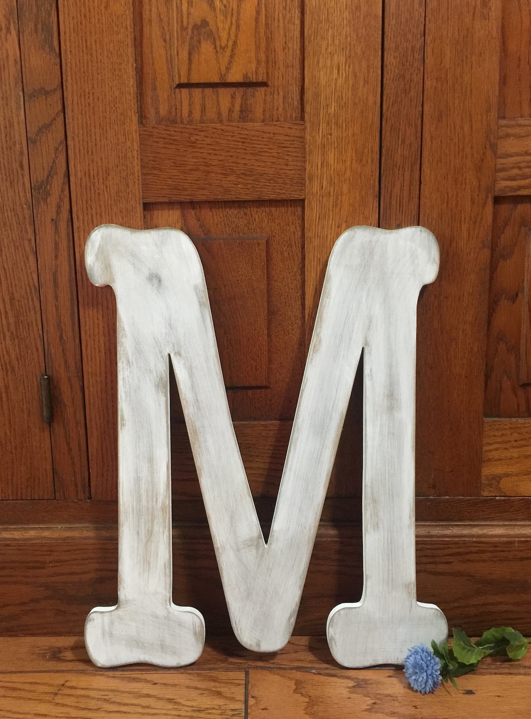 Letter M in Soft White ~~ 18 Inch Letter ~~ Cottage Chic and Distressed ...