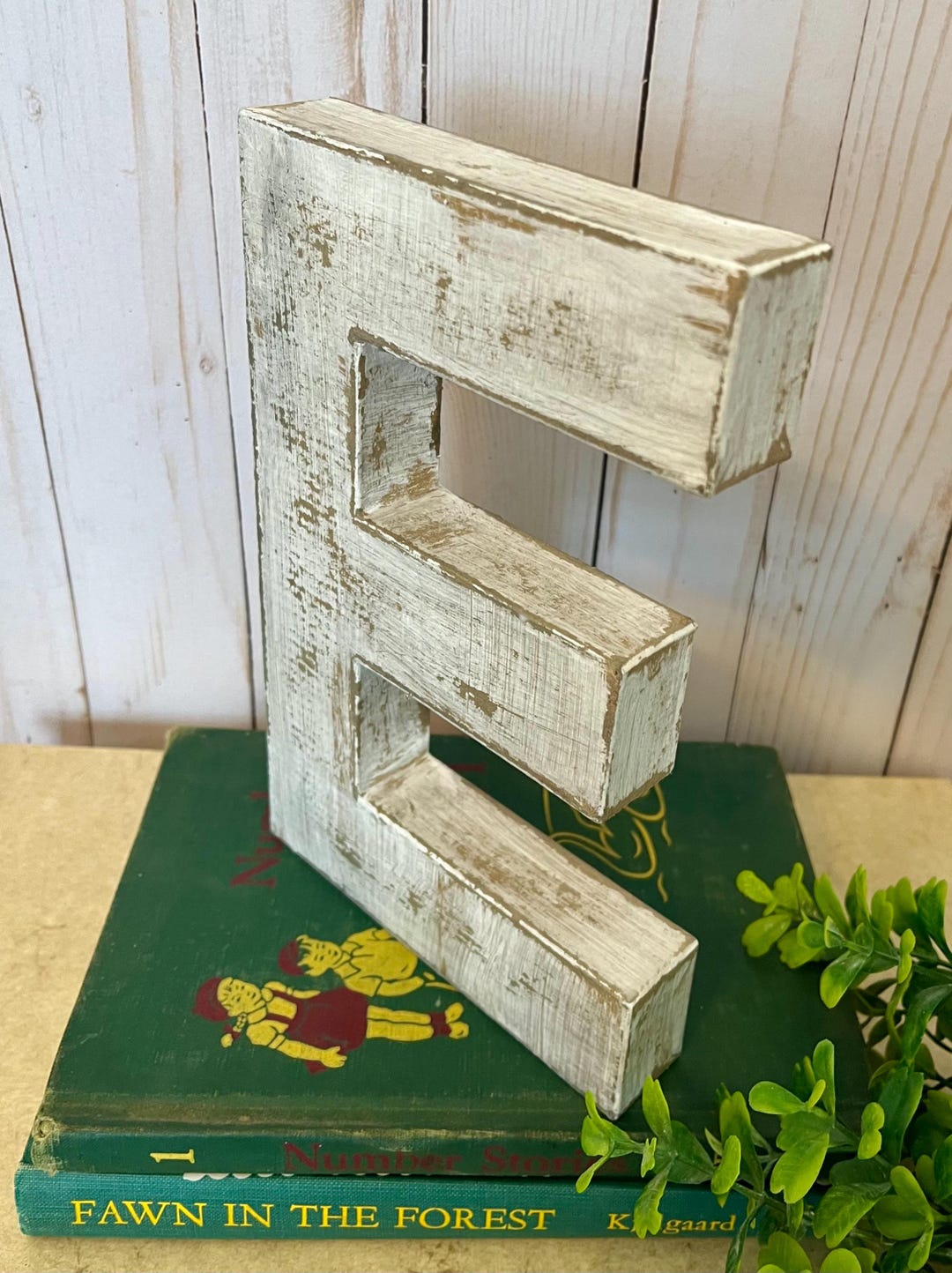 8 Inch Letter E in Soft White ~ Sturdy Paper Mache Letter ~ Wooden ...