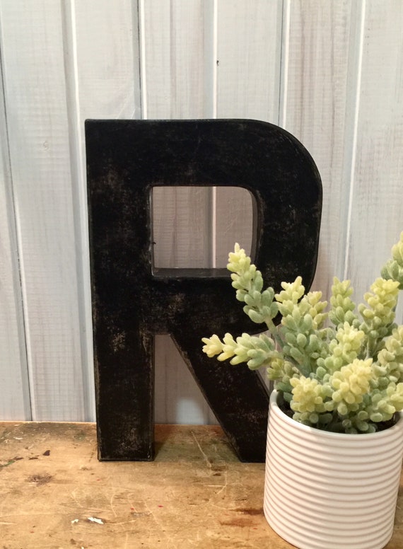 Letter R 16 Inches Tall in Soft Black Cottage Decor - Etsy