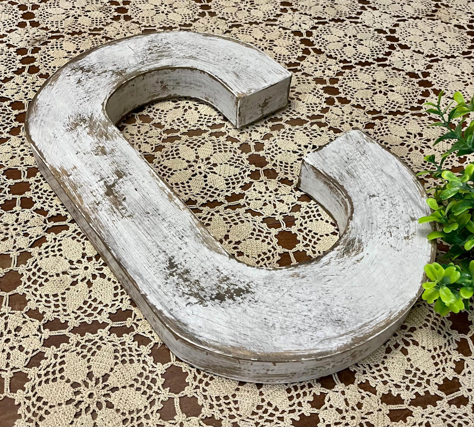 Letter C in Soft White ~ 16 Inches Tall ~ Large Letter C ~ Cottage ...