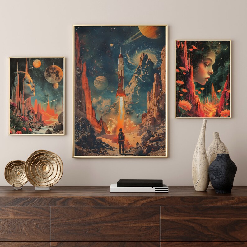 50 Retro Futurism Vintage Bundle Digital Download Prints, Retro ...