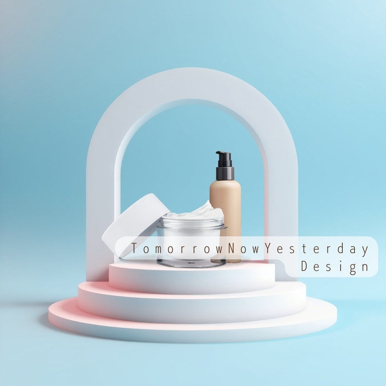 Pastel Cloudy Product Podium Presentation Photography Backdrops ...