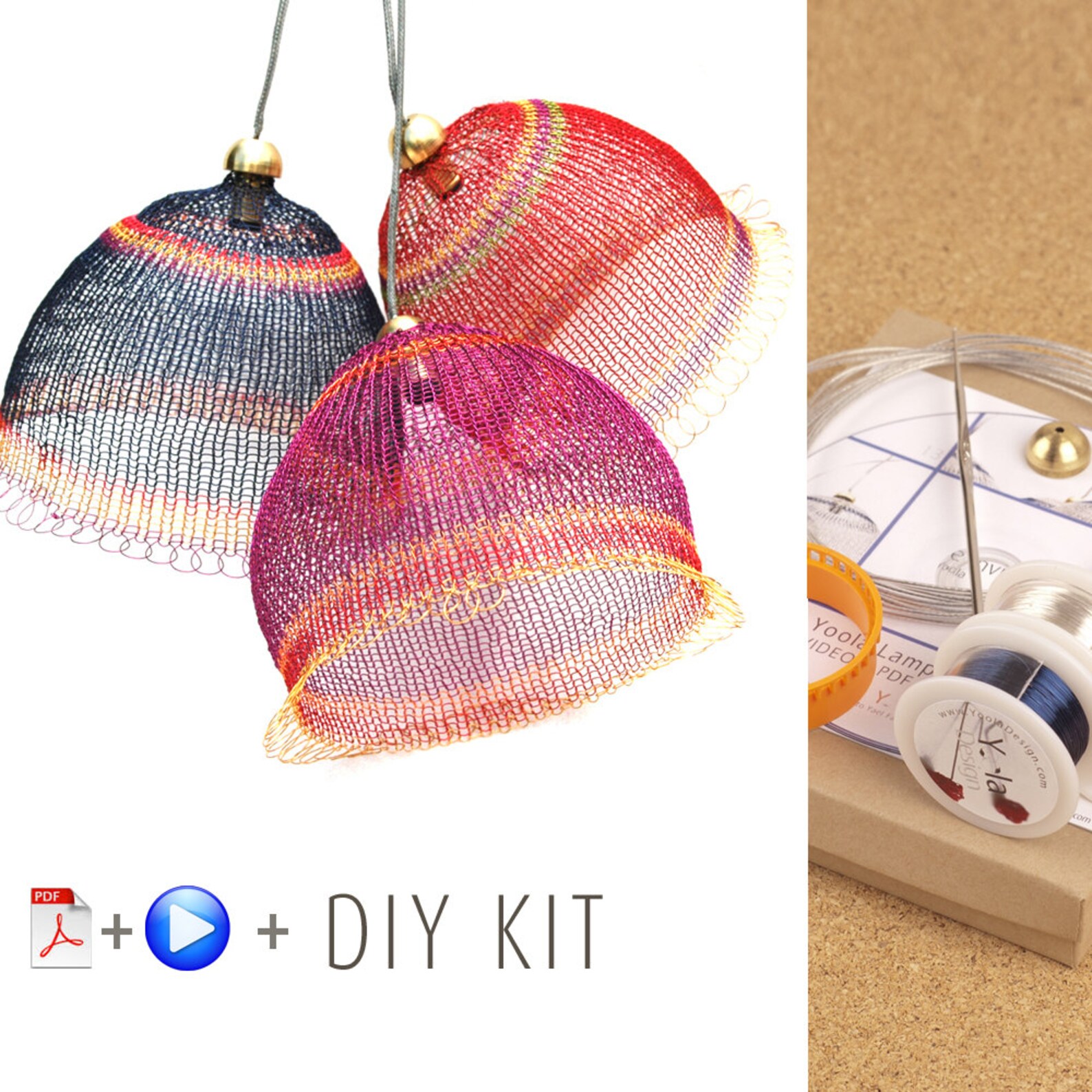 Pendant Light Kit DIY Pendant Light Kits Wire Crochet Kit - Etsy