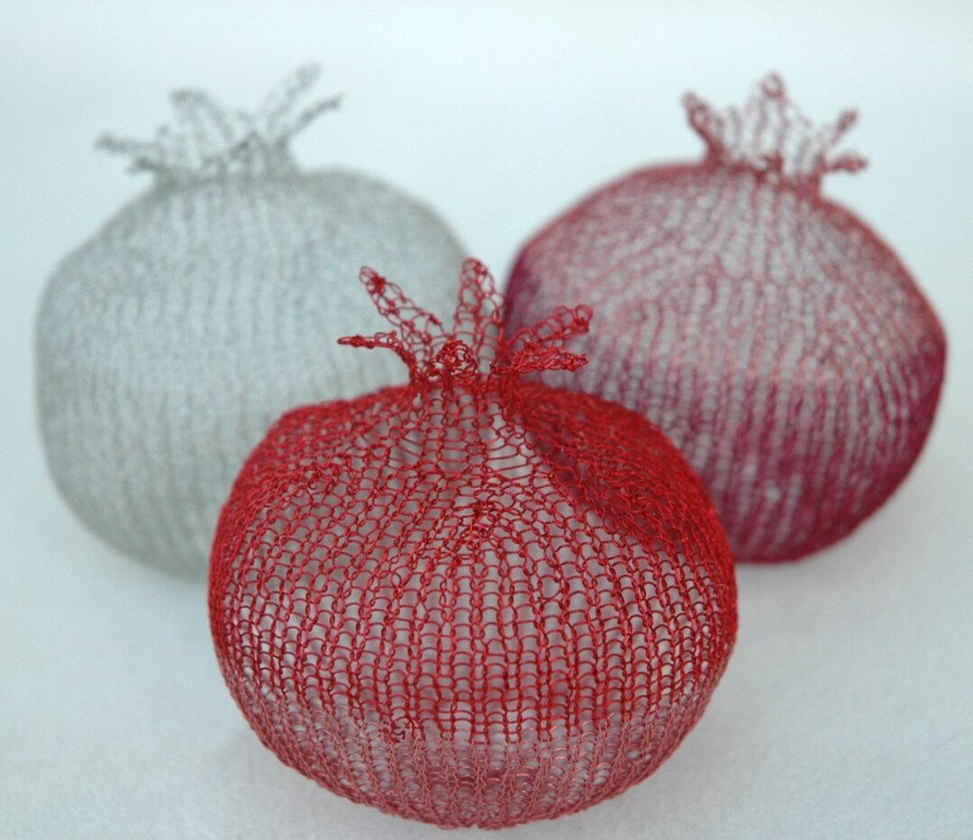 Valentine's Day , A Metal Wire Large Crocheted Pomegranate, Great for ...