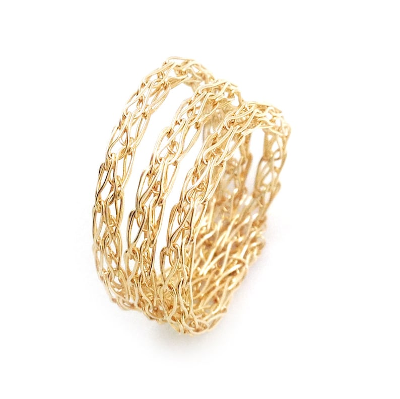 Stacking Ring Unique Wire Crochet Stack Ring in Gold Filled - Etsy