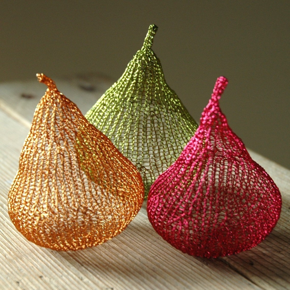 Home Decor Pears Wire Crochet Sculptures - Etsy