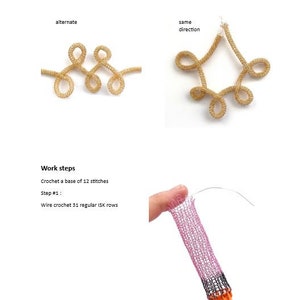 CURSIVE - Crochet With Wires Necklace Pattern - Unique Wire Crochet ...