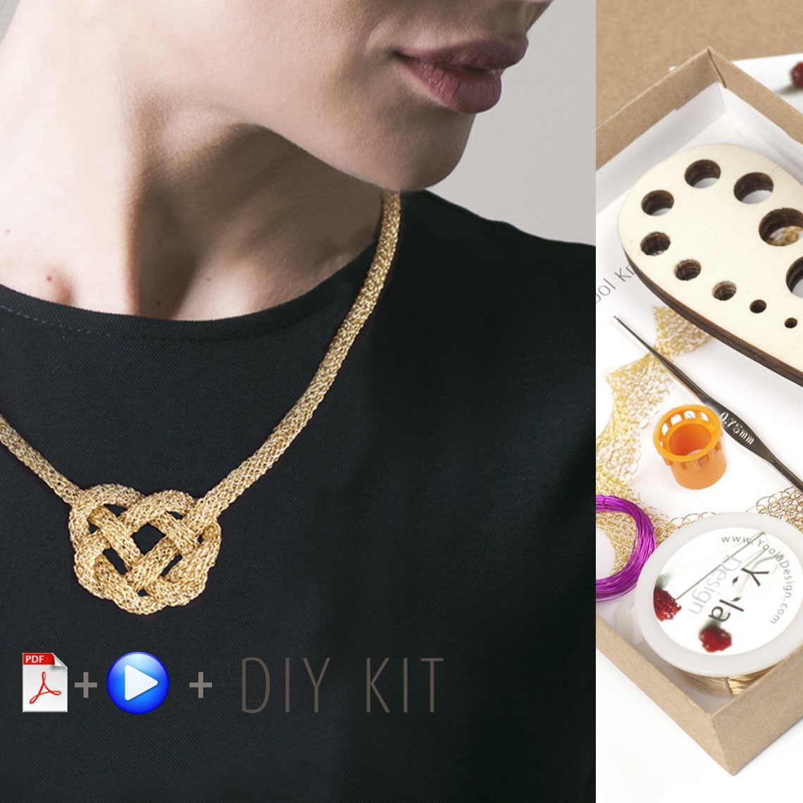 Gift for Her DIY Necklace Kit Wire Crochet Jewelry Making - Etsy
