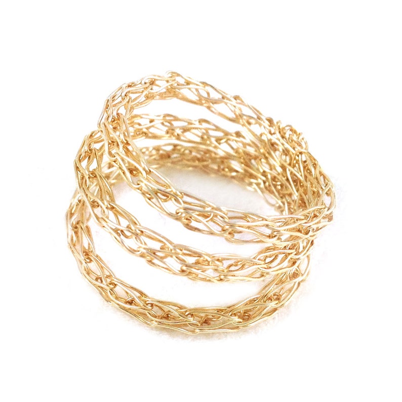 Stacking Ring, Unique Wire Crochet Stack Ring in Gold Filled, or Silver ...
