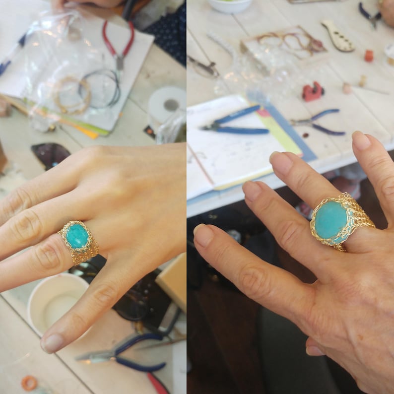 Jewelry Pattern,ring DIY Tutorial,mesh Ring Pattern,crochet Patterns ...