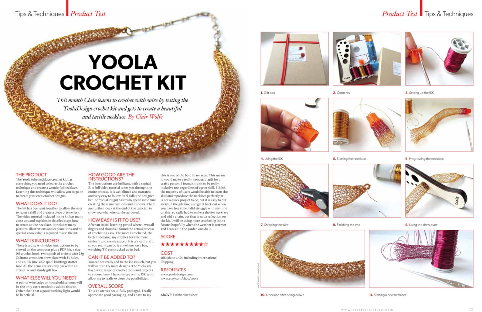 Crochet Pattern DIY Kit - Wire Crochet Necklace Pattern - DIY Necklace ...