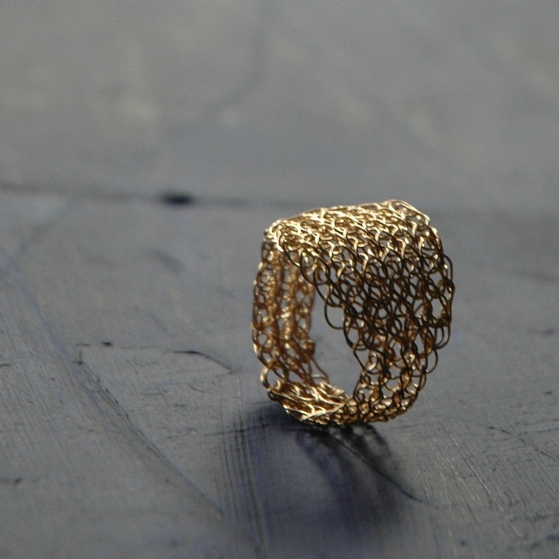 Gold Rings for Woman Gold Ring Band Wire Crochet Jewelry - Etsy