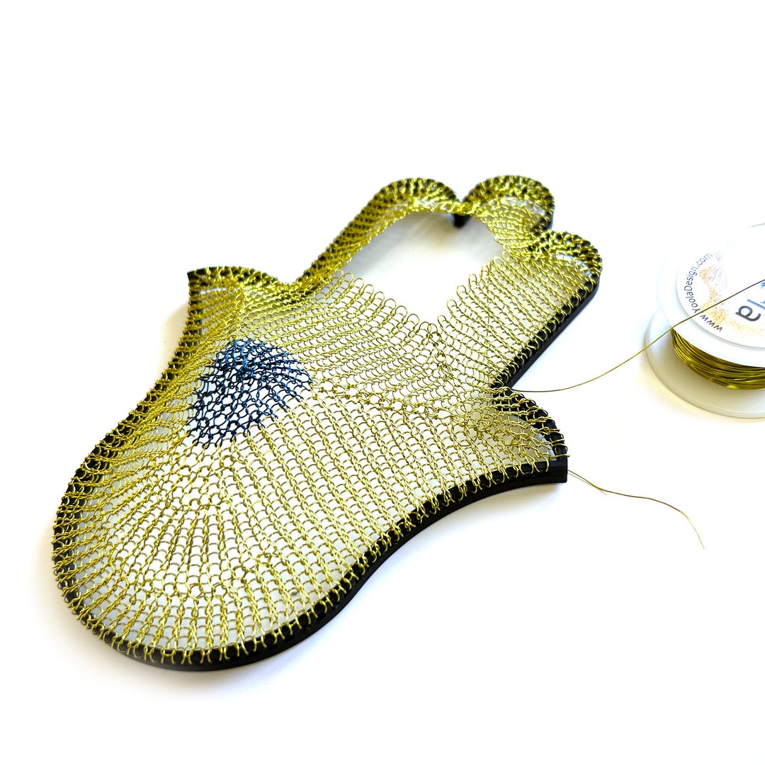 HAMSA Wall Art Loom - Wire Crochet Loom - Hand of Fatima - Hand of ...