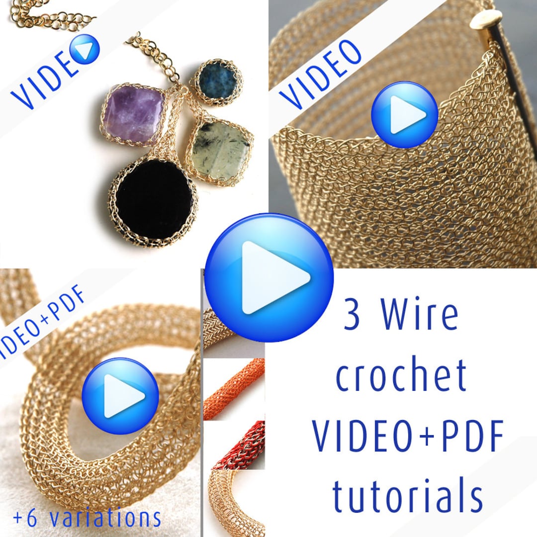 Combo Wire Crochet Pattern , DIY Jewelry , Video PDF Tutorial , Instant ...