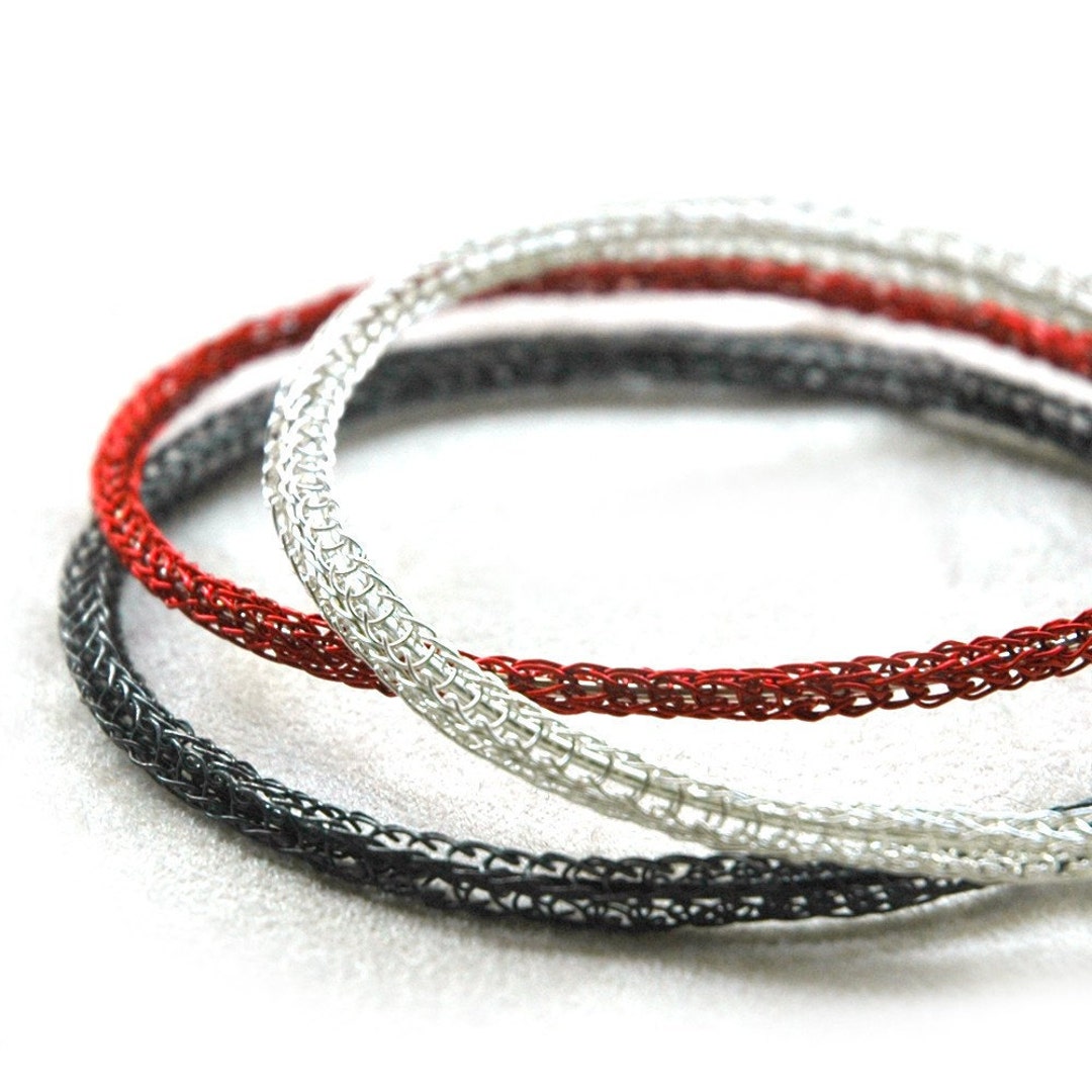 Bangle Bracelets, Red Bangle, Sterling Silver Bangle, Oxidized Silver ...
