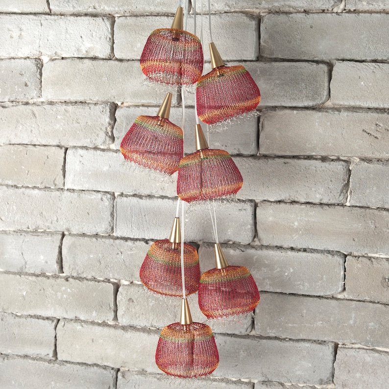 Wire crochet pendant light Handmade Lighting | Etsy