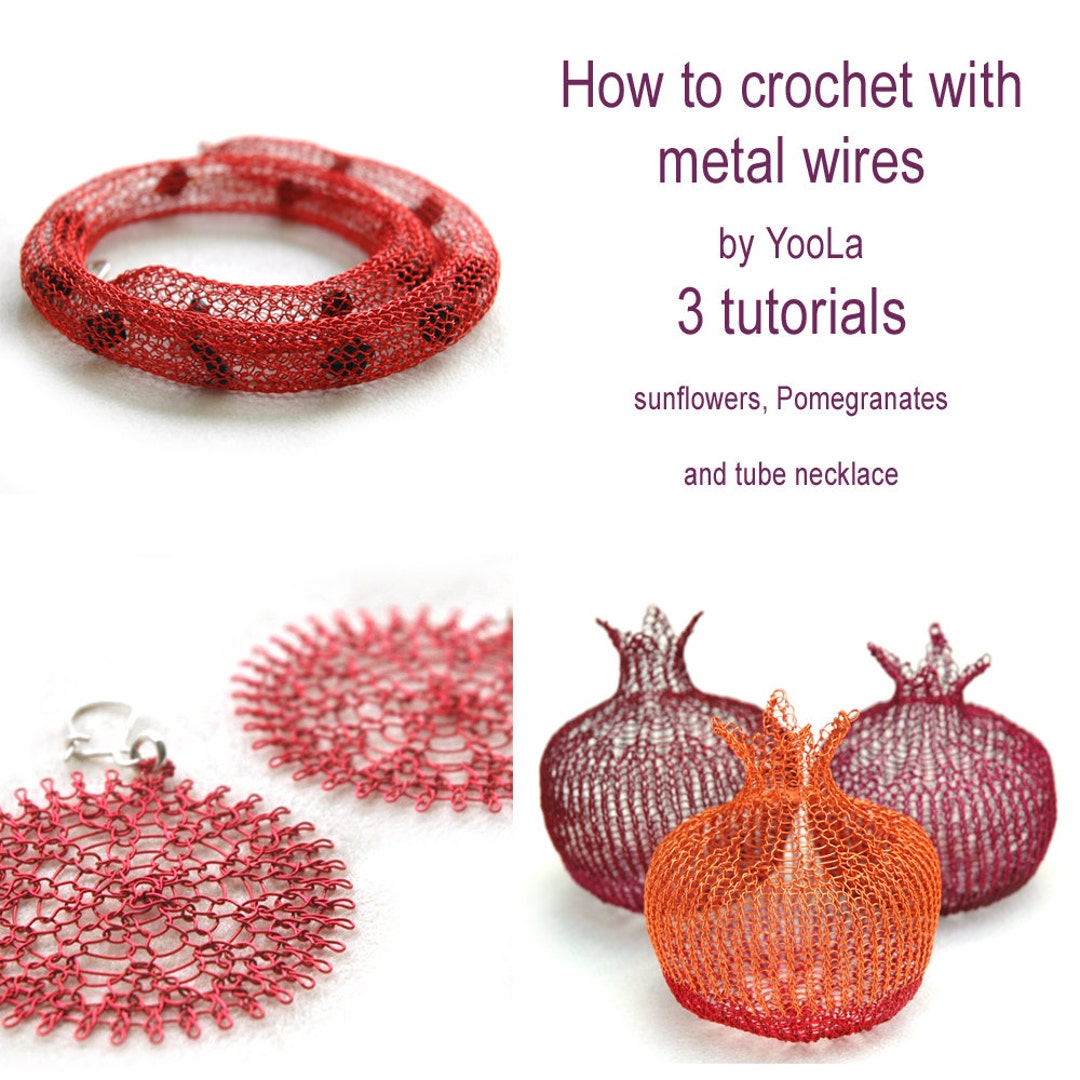 PDF Crochet Tutorials Flower Pattern Wire Pomegranate Tube Necklaces ...