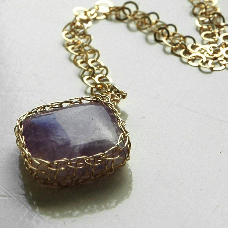 Amethyst Necklace, Large Gemstone Pendant Necklace - Etsy