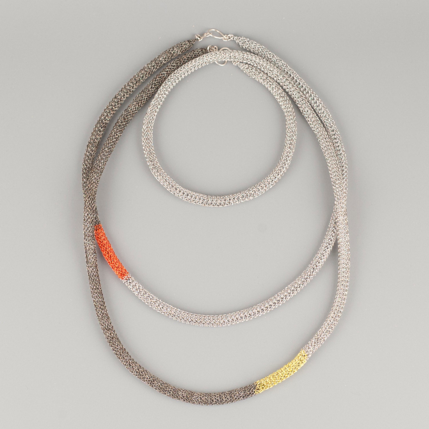 GRAY Oversized Jewelry Statement Necklace Long Necklace | Etsy