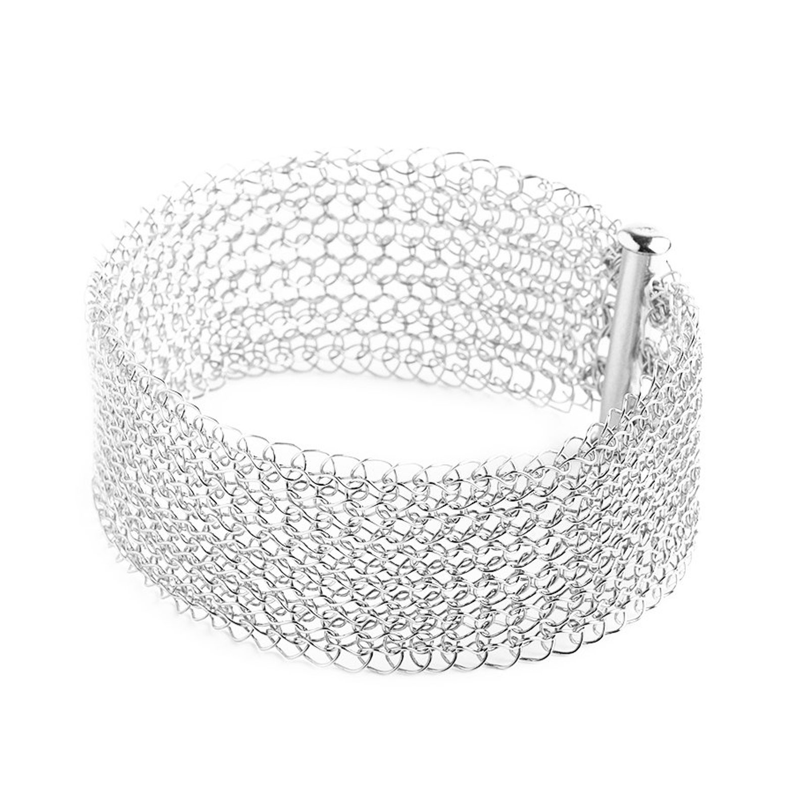 Mesh Silver Bracelet Wire Crochet Bracelet Gift for Her | Etsy