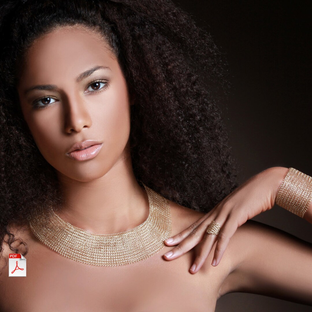 Jewelry Pattern CLEOPATRA Wire Crochet Necklace , PDF Tutorial Step by ...