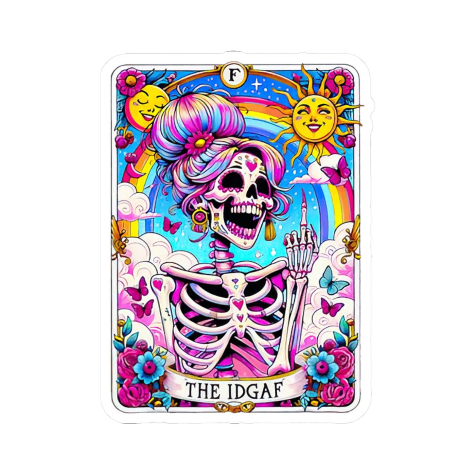 IDGAF Tarot Sticker: Glossy Vinyl Decal for Laptops & Journals - Etsy