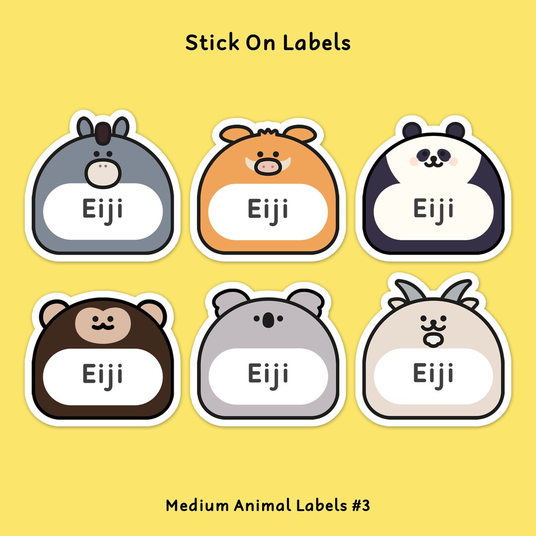 Waterproof Personalized Animal Name Labels, School Name Labels ...
