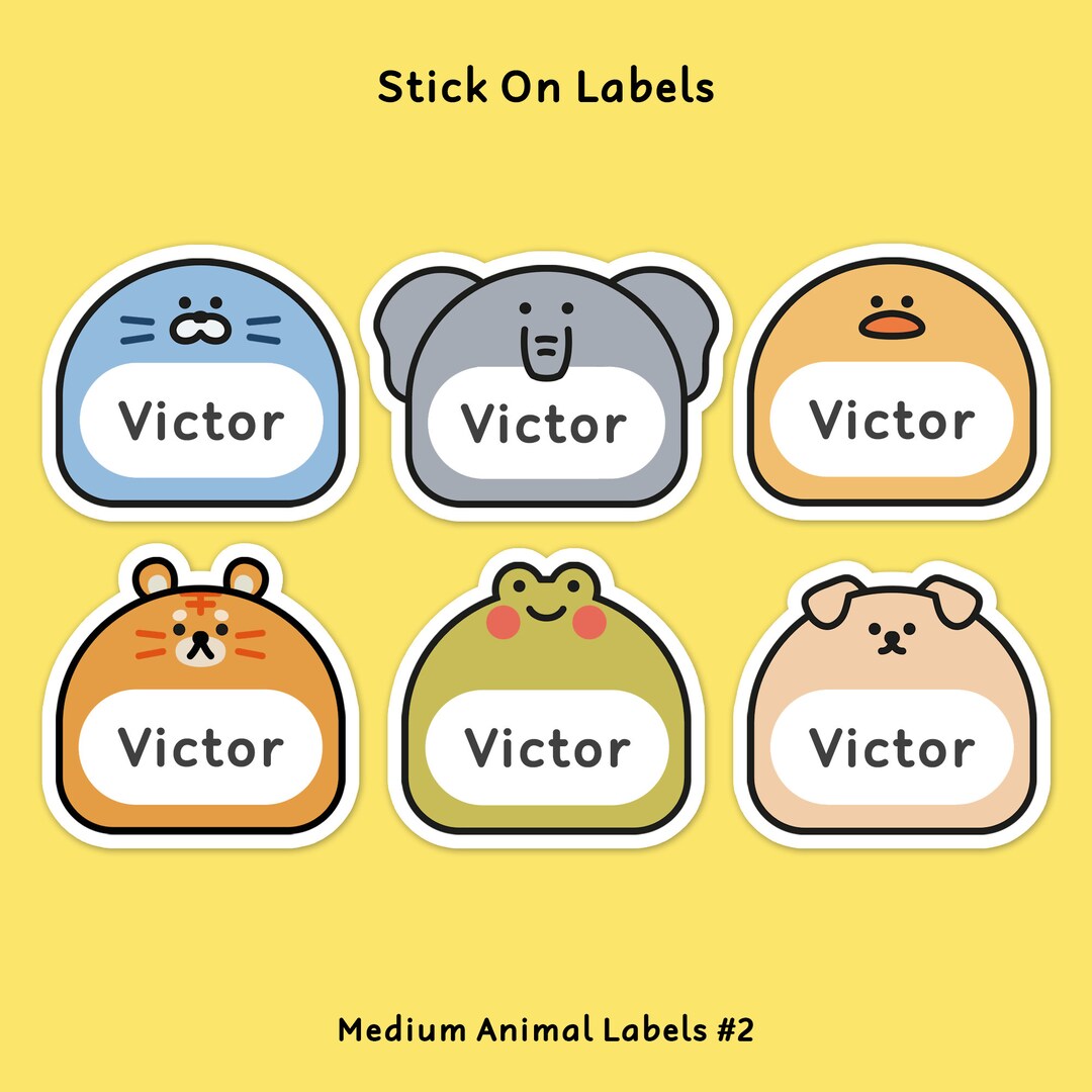 Waterproof Personalized Animal Name Labels, School Name Labels ...