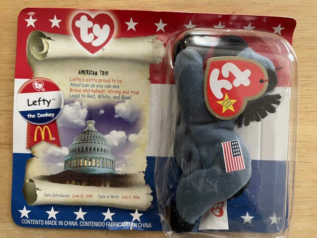 Ty Beanie Baby "lefty the Donkey" Mcdonald's Plush Toy -- Democratic ...