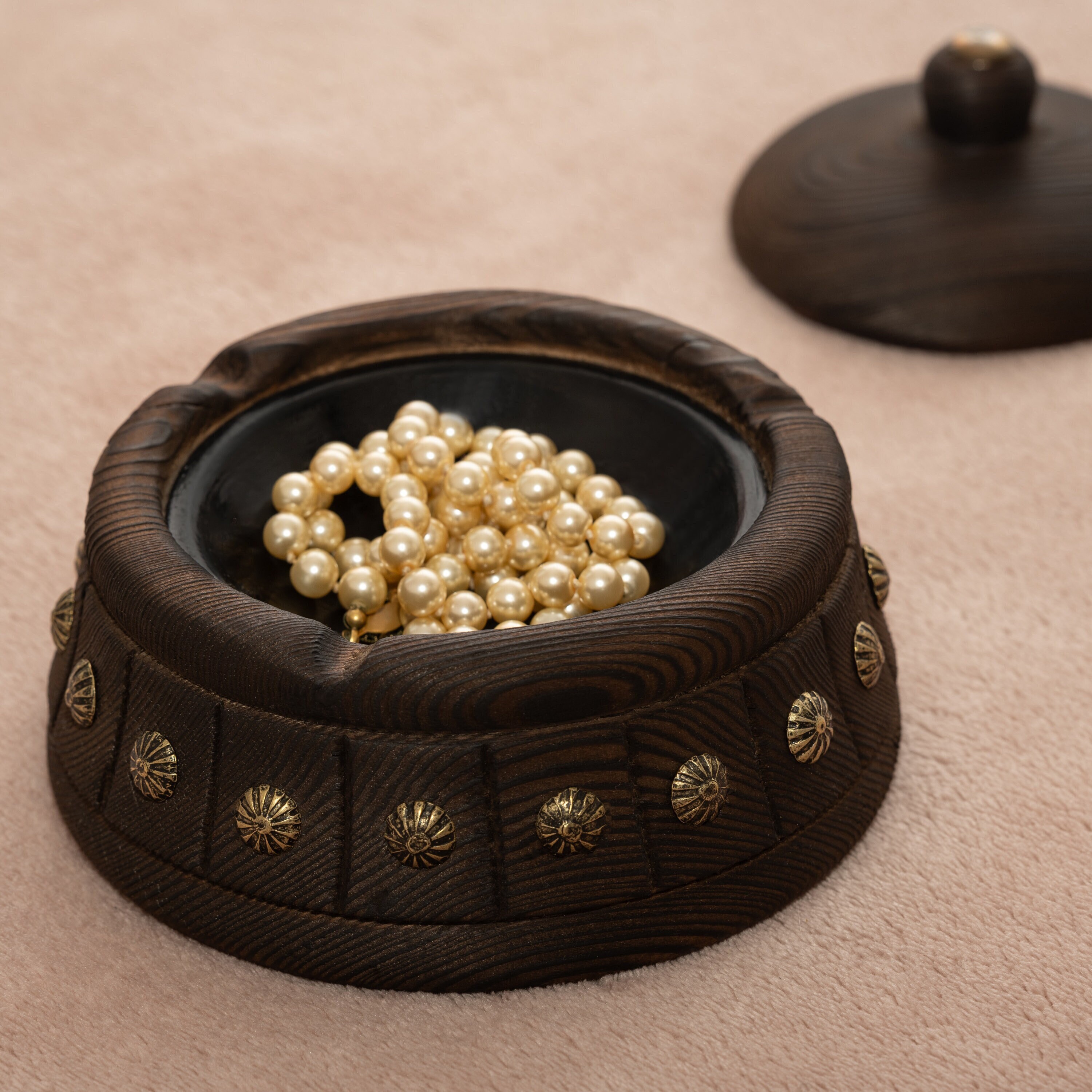 Wooden Jewelry Box for Men Dark Brown Box Small Objects Storage for Key ...