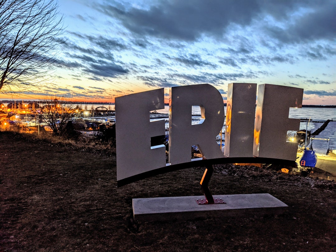 Erie Sign Sunset Print - Etsy