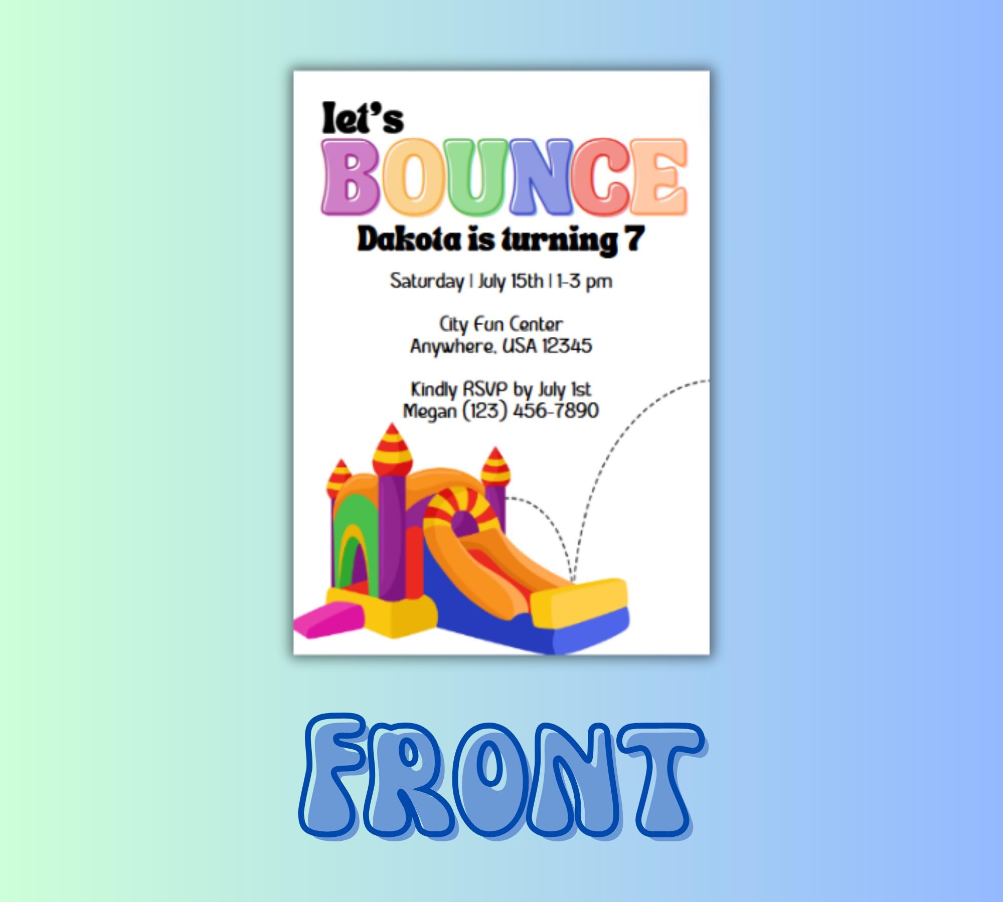 BOUNCE Birthday Party Invitation Template | Perfect for Trampoline Park ...