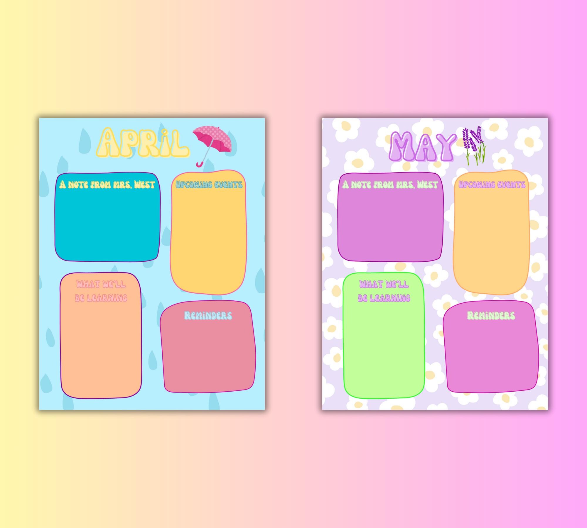 Themed Classroom Newsletter Template, Monthly, Digital, Instant ...