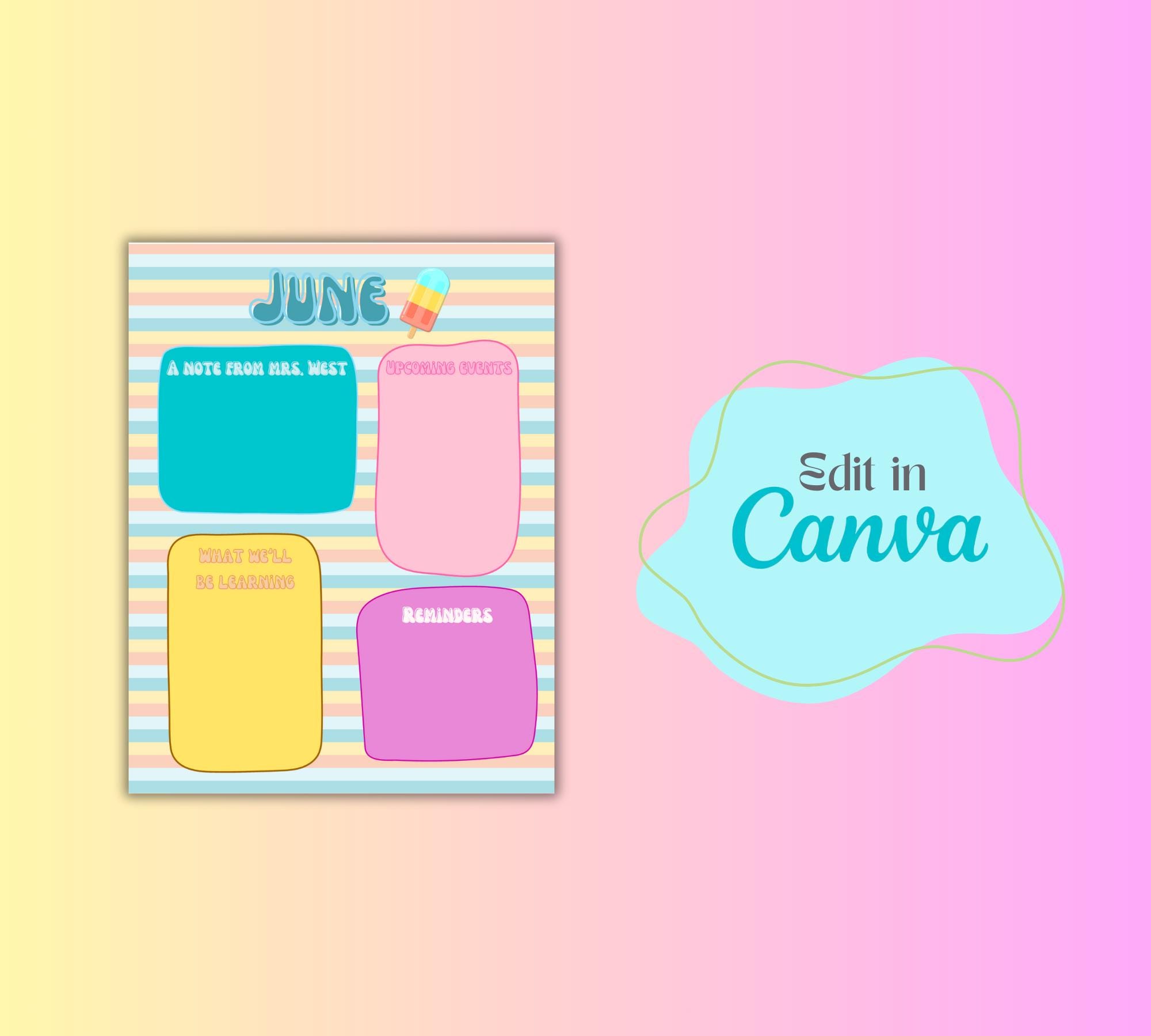 Themed Classroom Newsletter Template, Monthly, Digital, Instant ...