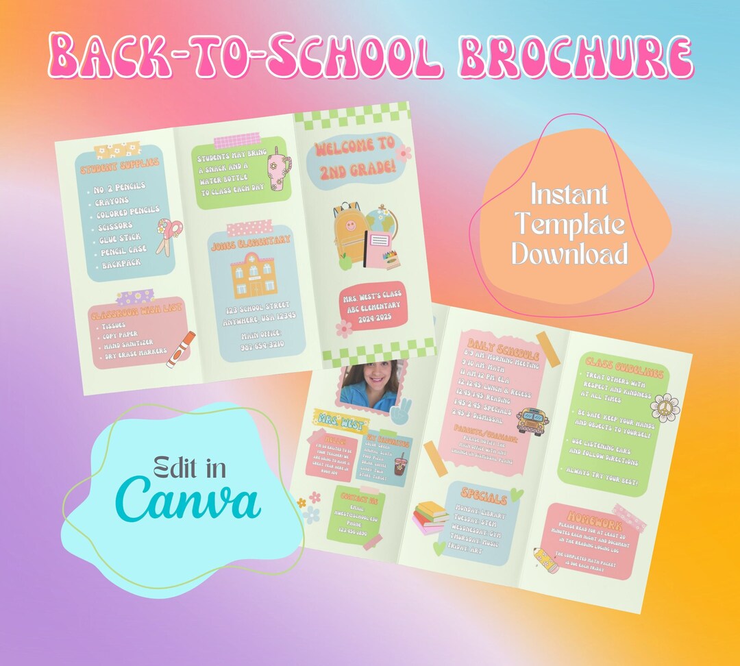 Back to School Brochure, Meet the Teacher Night, Open House, Popular ...