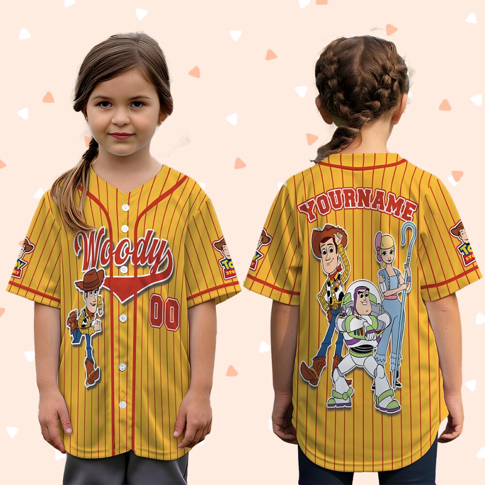 Customized Woody and Friends Toy Story Yellow Baseball Jersey, Custom ...