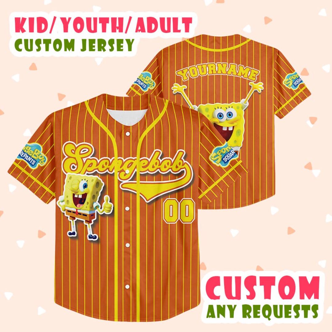 Personalized the Spongebob Squarepants Movie Baseball Jersey, Spongebob ...