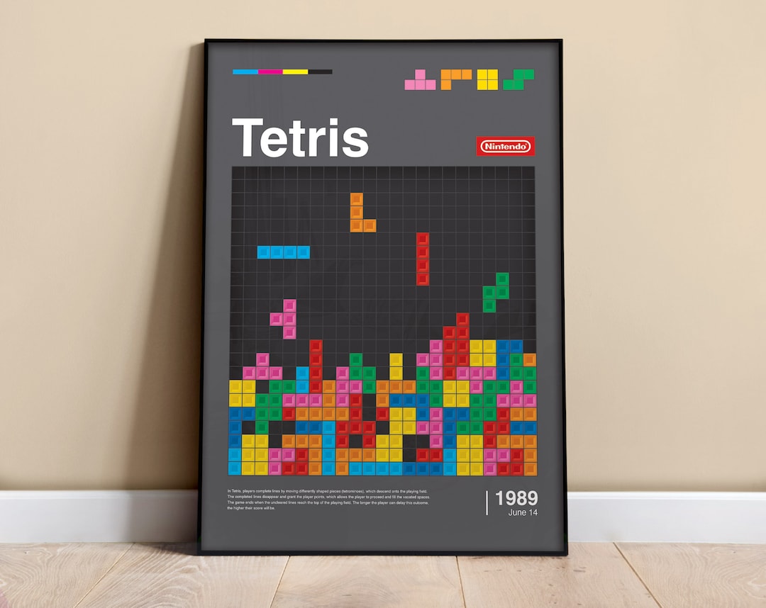 Impresión de Tetris individual, retro, videojuegos, decoración de ...