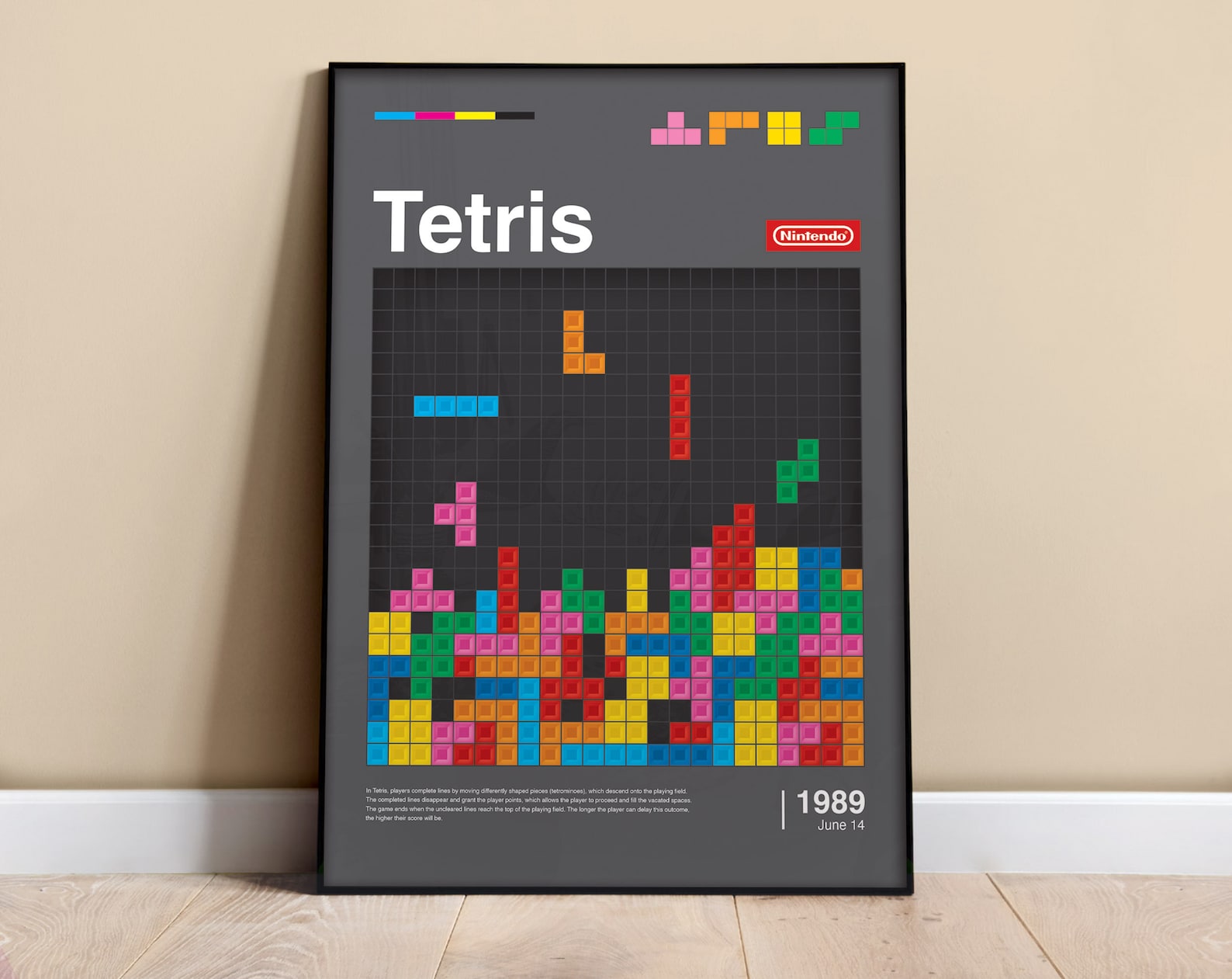 Single Tetris Print, Retro, Video Games, Kids Room Décor, Classic ...