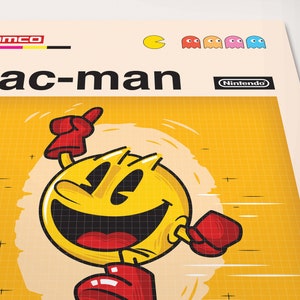 Set of 2 Pac-man & Super Mario Bros Prints, Retro, Video Games, Classic ...