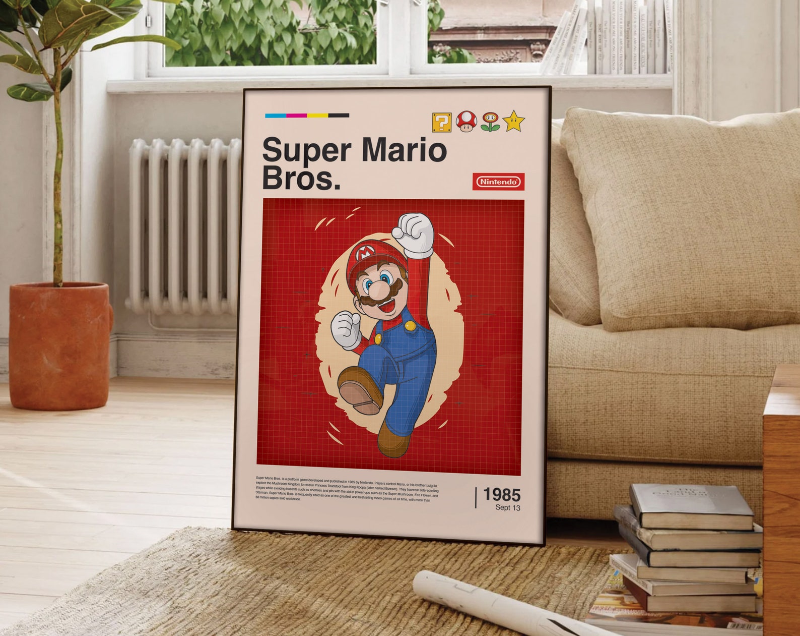Set of 2 Pac-man & Super Mario Bros Prints, Retro, Video Games, Classic ...
