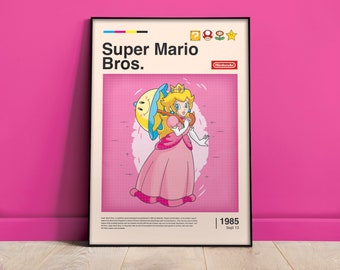 Set of 2 Pac-man & Super Mario Bros Prints, Retro, Video Games, Classic ...