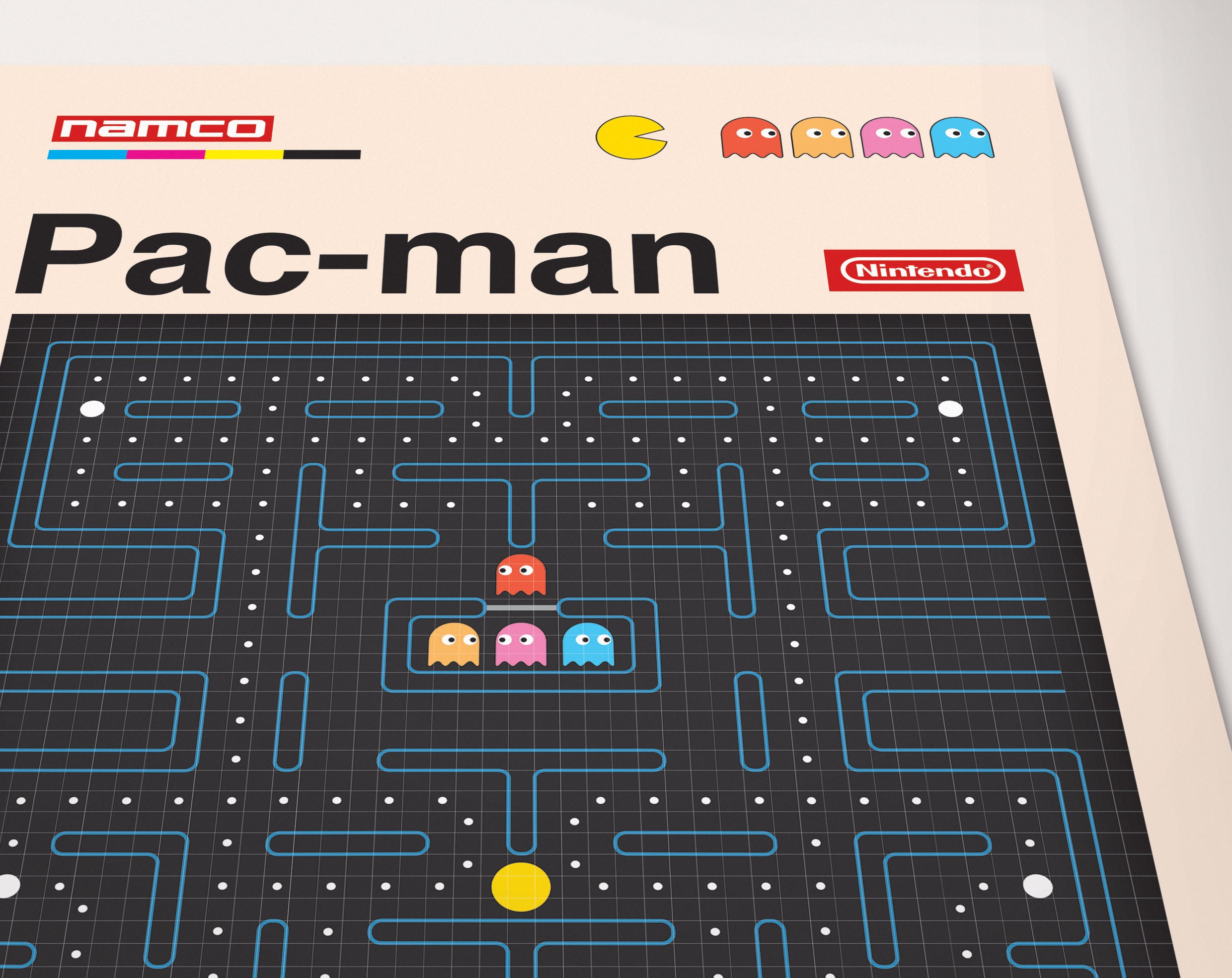 Single Pac-man Print, Retro, Video Games, Kids Room Décor, Classic ...