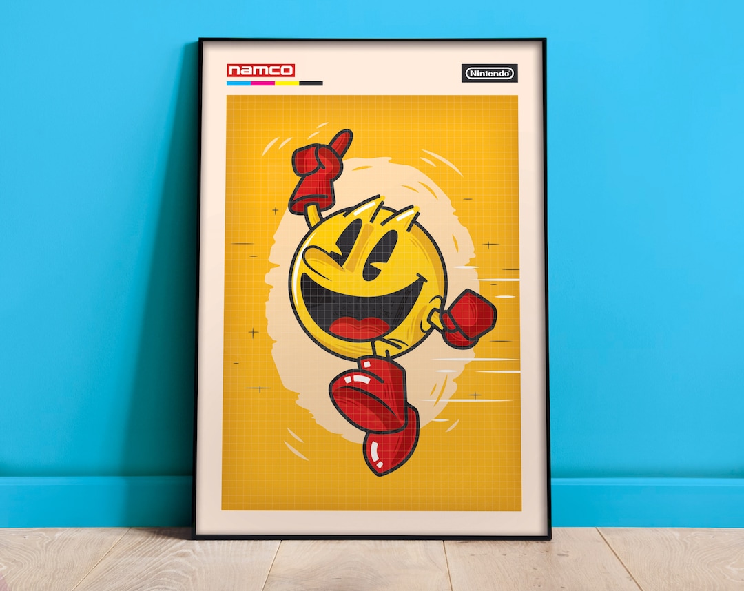 Single Pac-man Print, Retro, Video Games, Kids Room Décor, Classic ...