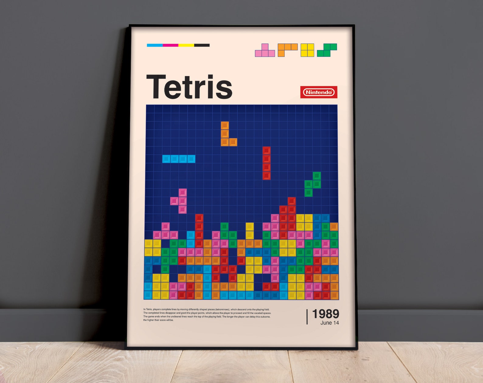 Single Tetris Print, Retro, Video Games, Kids Room Décor, Classic ...