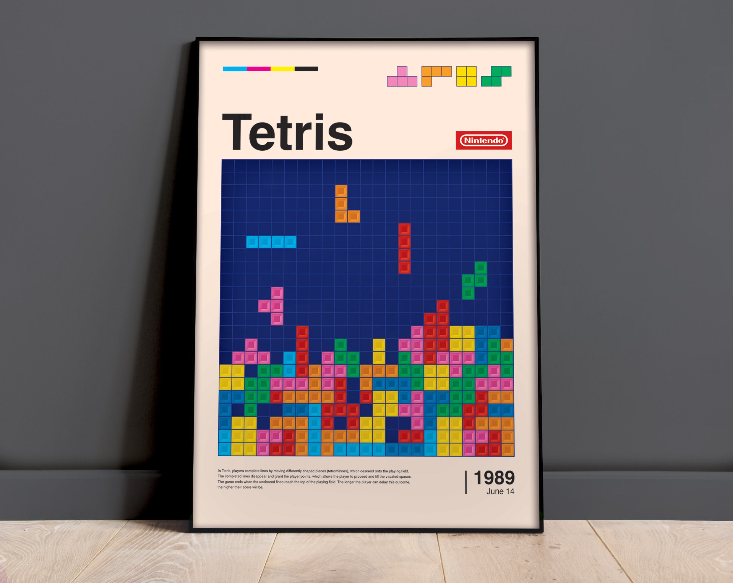 Single Tetris Print, Retro, Video Games, Kids Room Décor, Classic ...