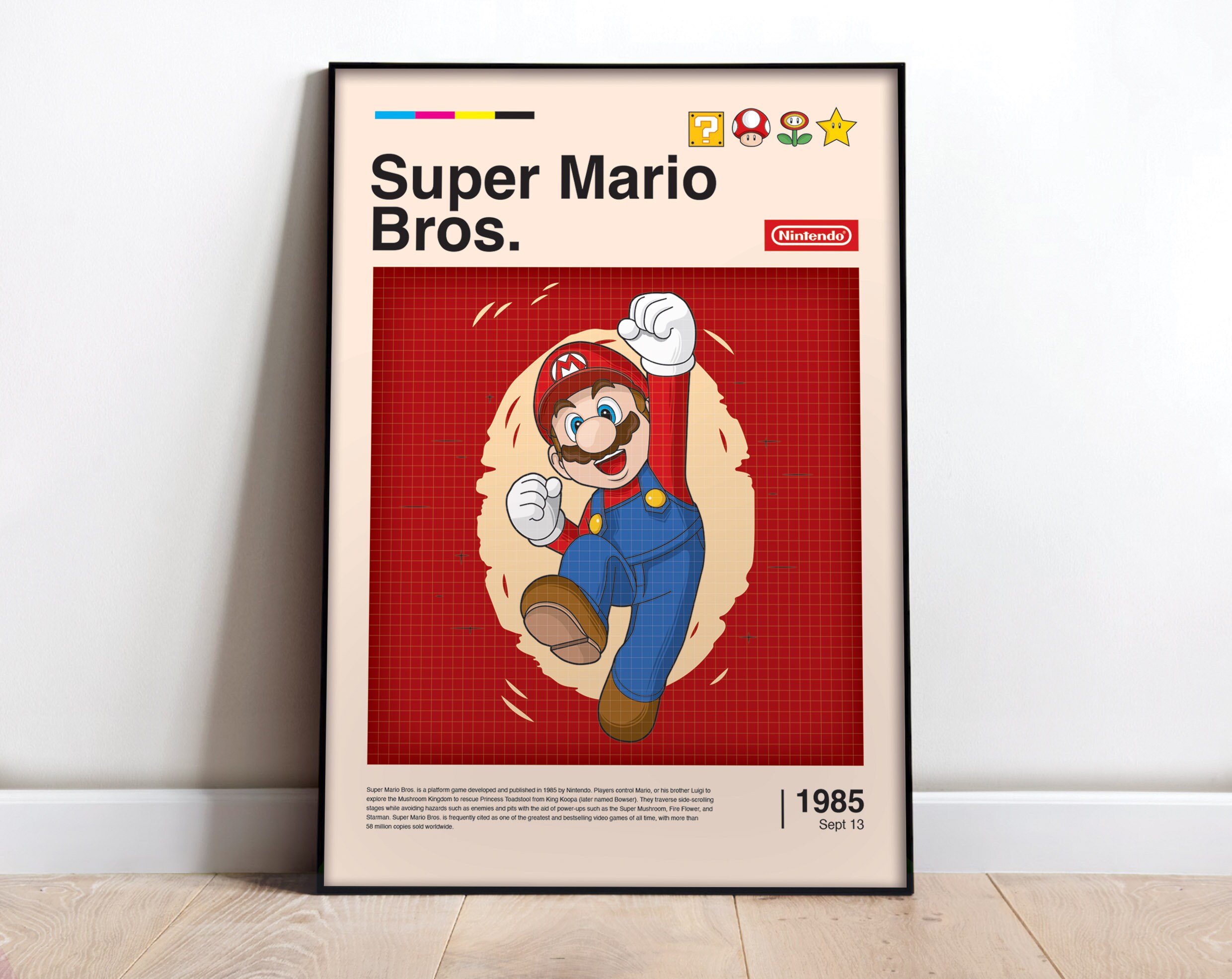 Set of 2 Pac-man & Super Mario Bros Prints, Retro, Video Games, Classic ...