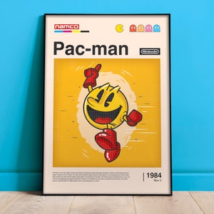 Single Pac-man Print, Retro, Video Games, Kids Room Décor, Classic ...